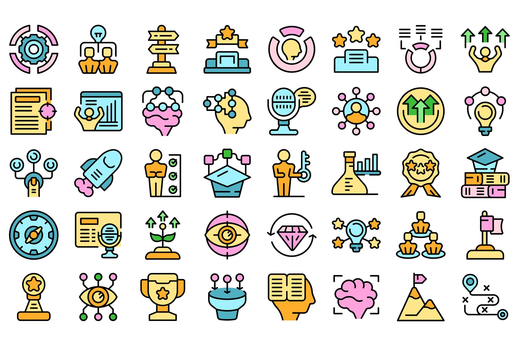 Expert icons set vector flat (2211757) | Icons | Design Bundles