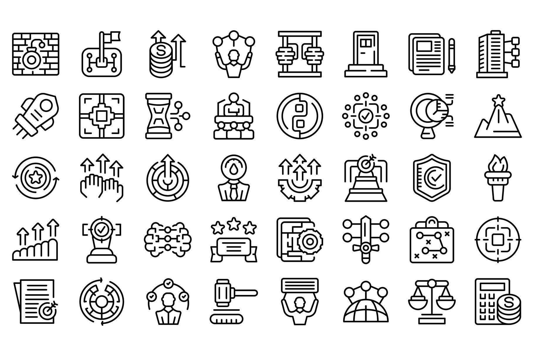Courage icons set outline vector. Risk adventure (1787291) | Icons ...
