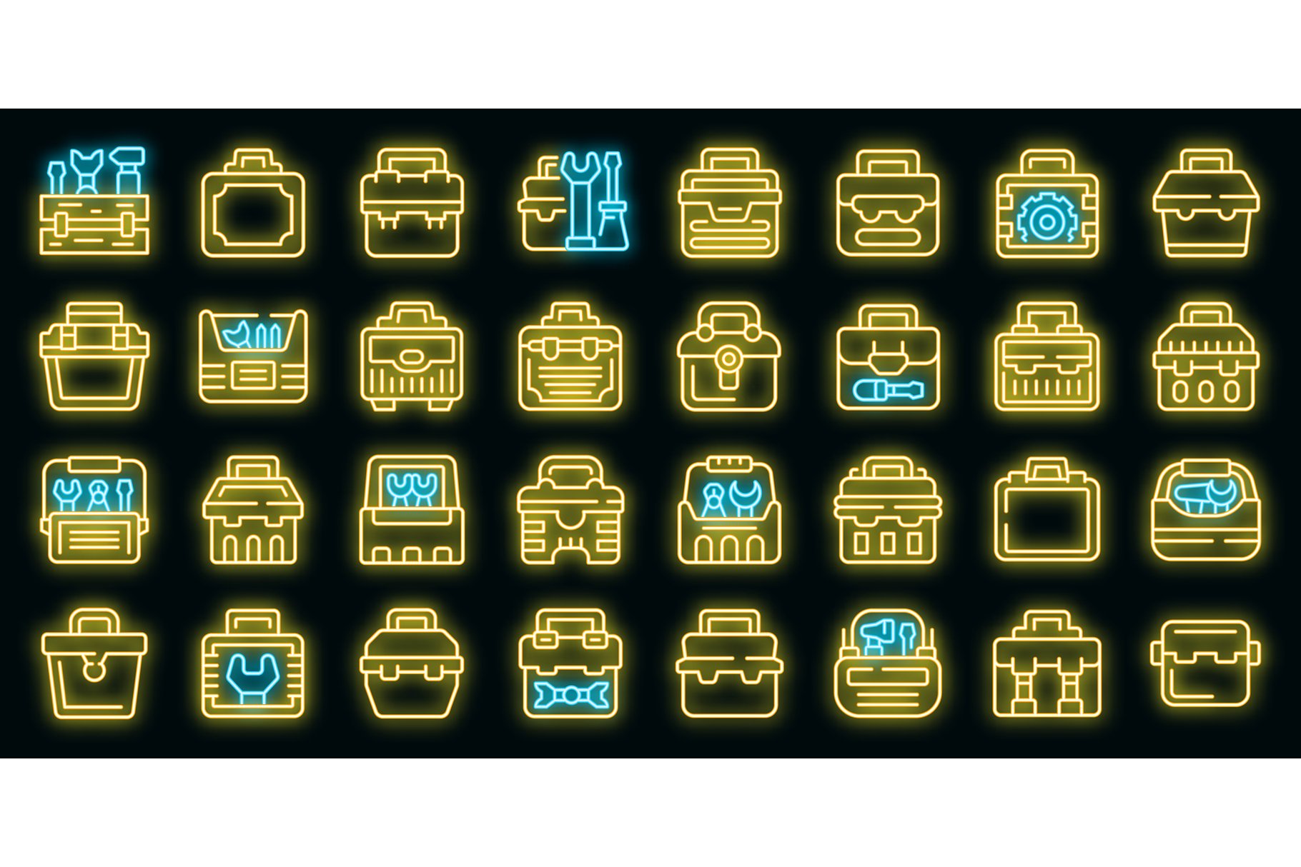 Toolbox icons set outline vector. Toolkit (2212436)