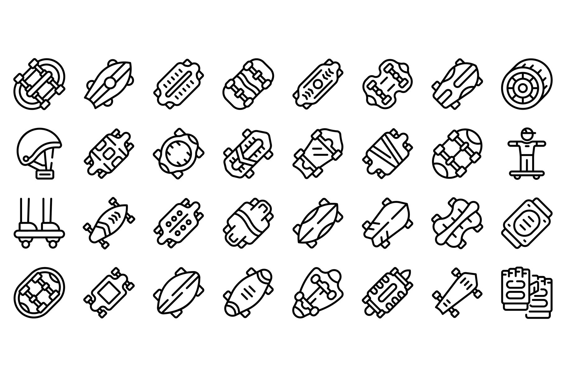 Longboard Skateboard Outline