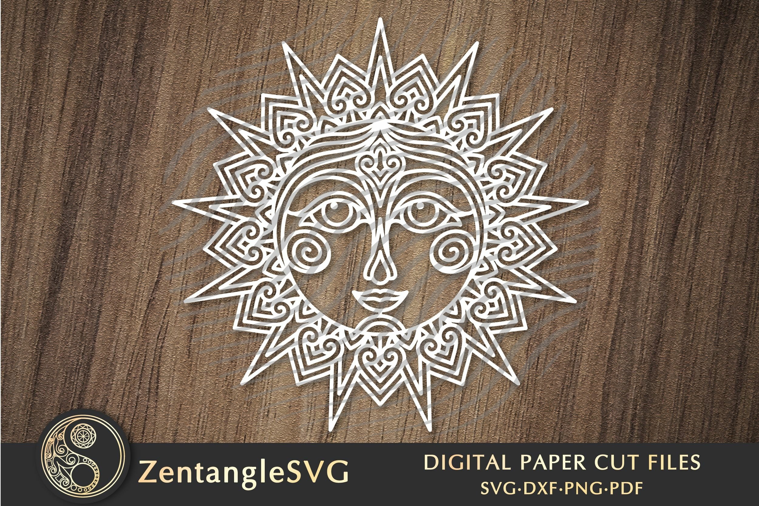 Sun SVG, Celestial Sun, Paper cutting craft, Paper cut SVG (1830206 ...