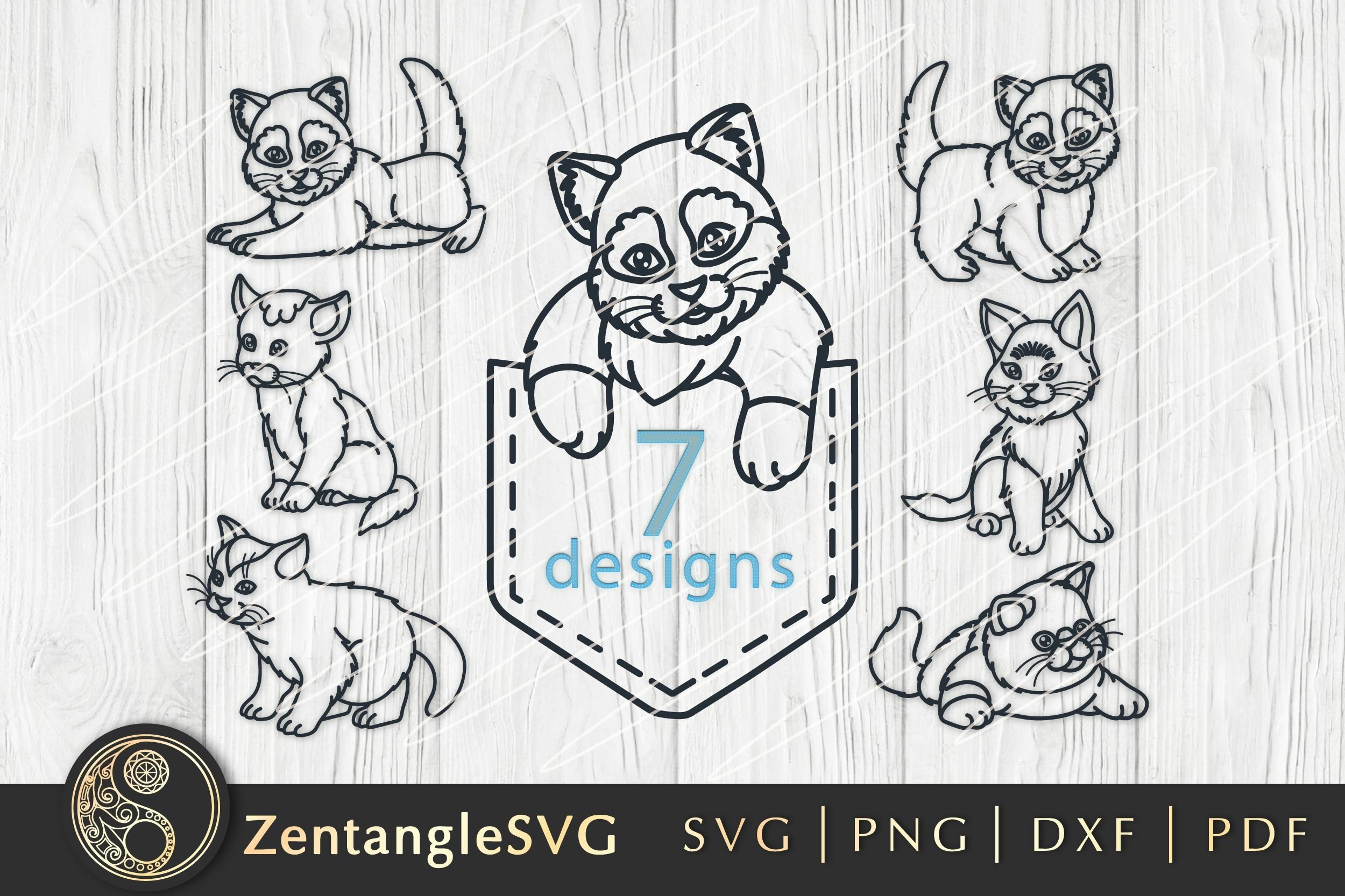 Cat SVG bundle, Cat SVG, Cute Peeking Cat SVG, Cat in Pocket (1826405 ...