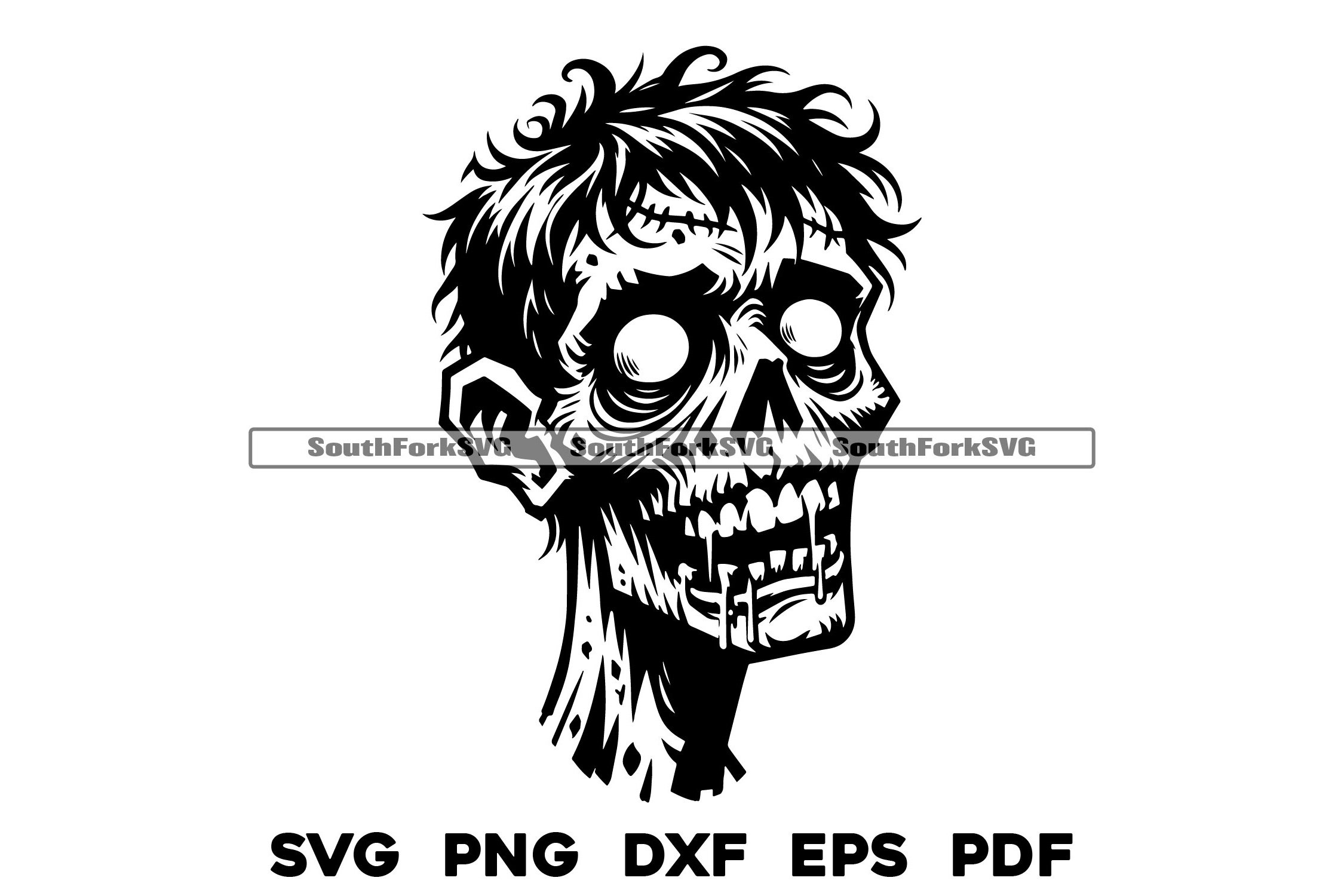 Zombie Head Stencil