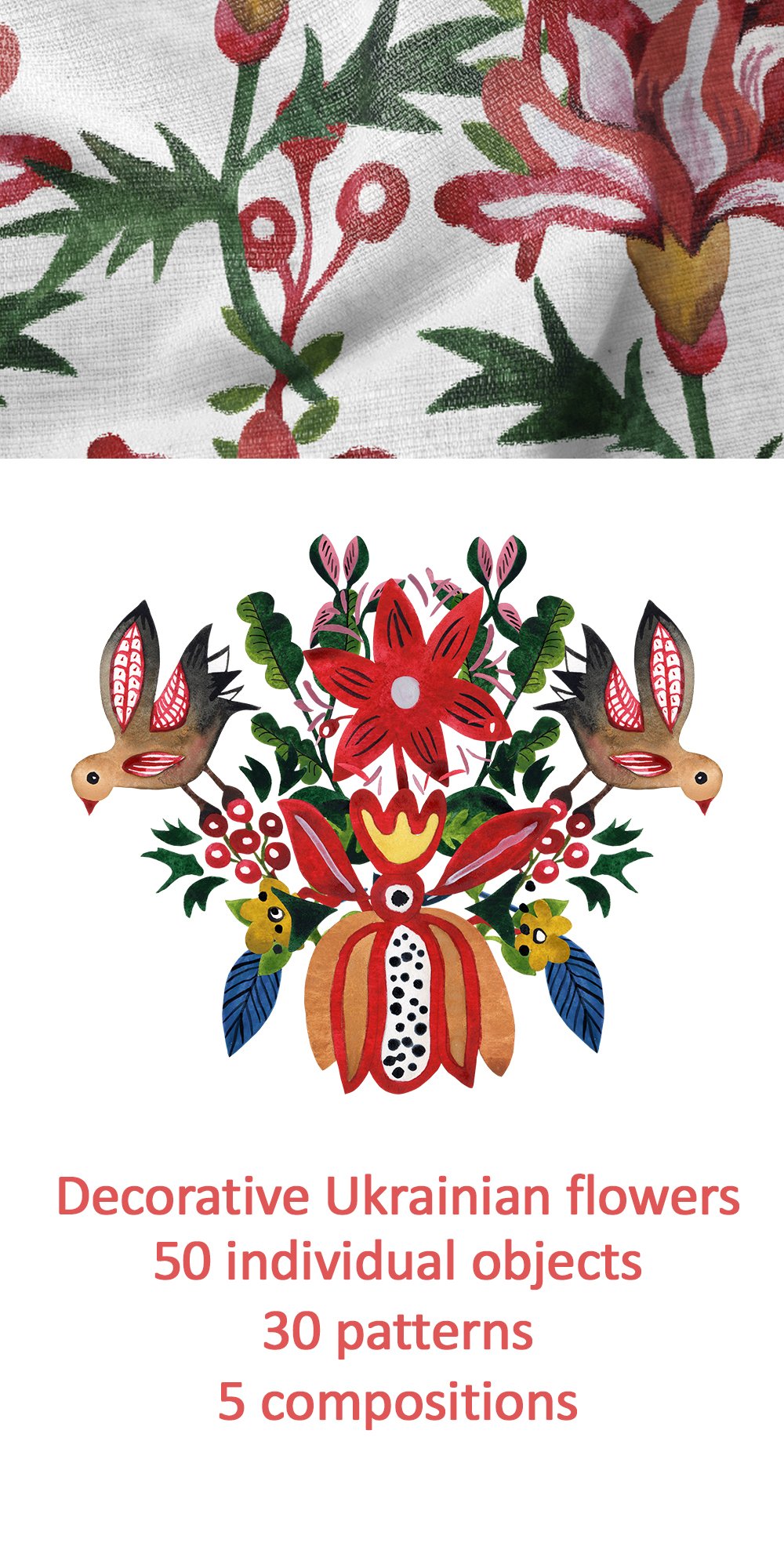 Decorative Ukrainian Flowers