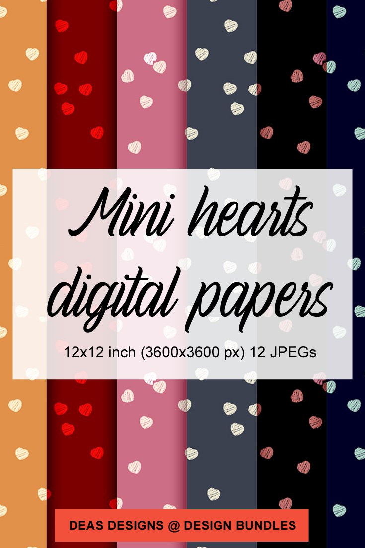 Mini hearts digital papers