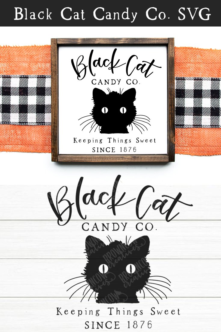 Black Cat Candy Co. Halloween SVG, Vintage Halloween SVG