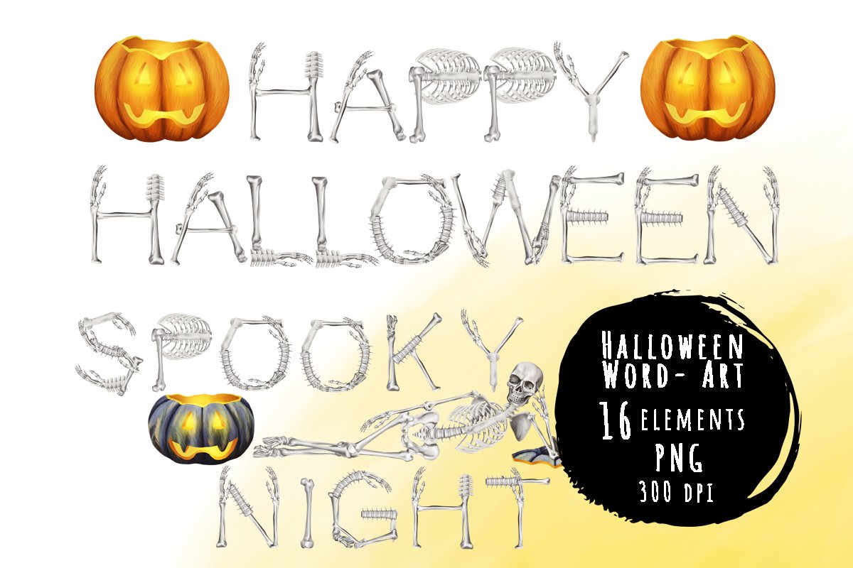 Happy Halloween Word- art bundle