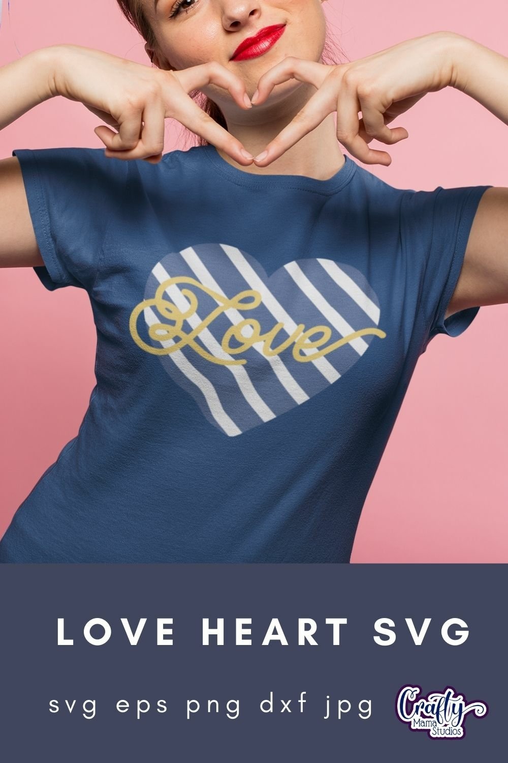 Striped Heart Design | Love Svg File For Cricut