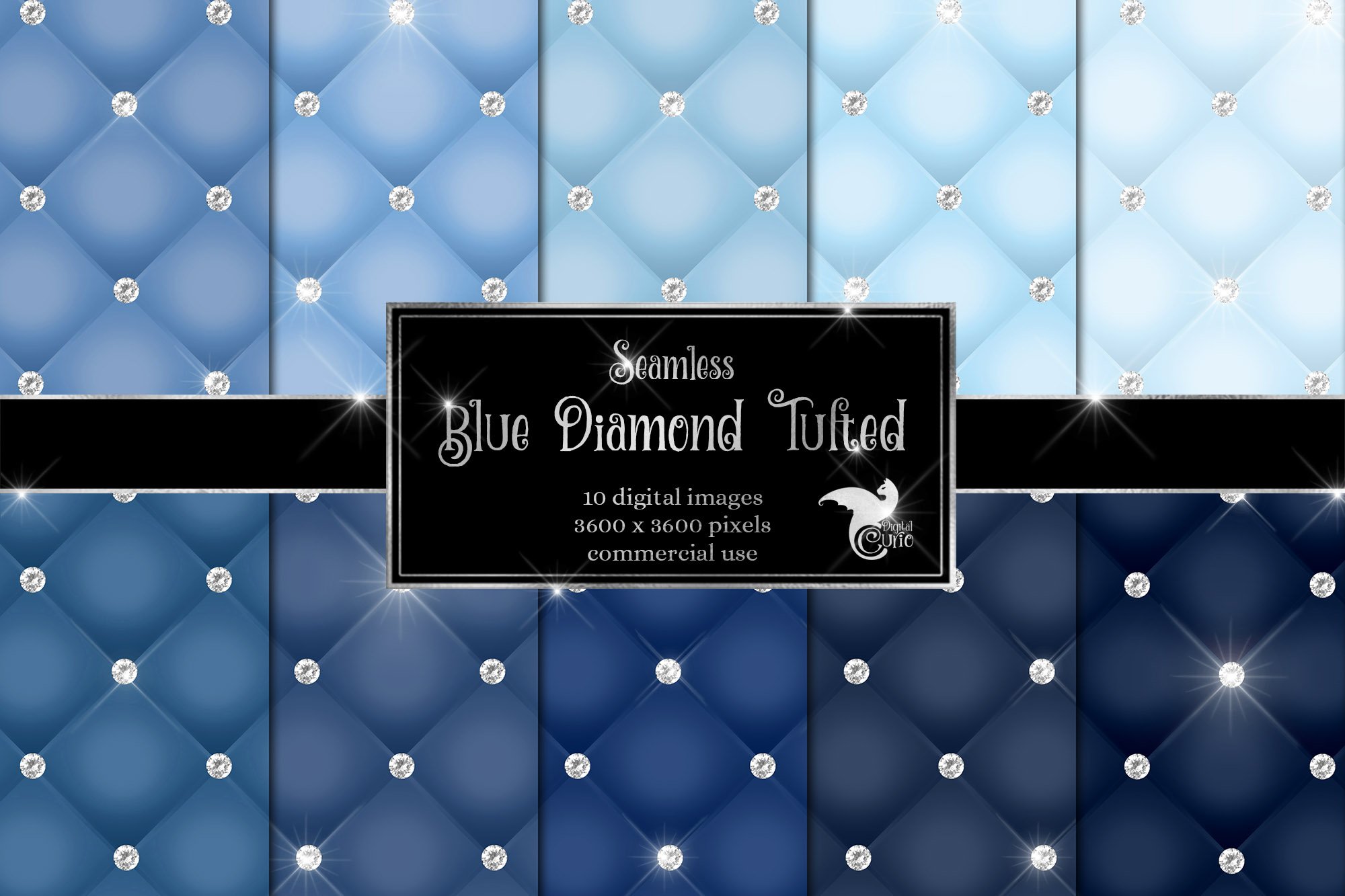 Blue Diamond Tufted Digital Paper