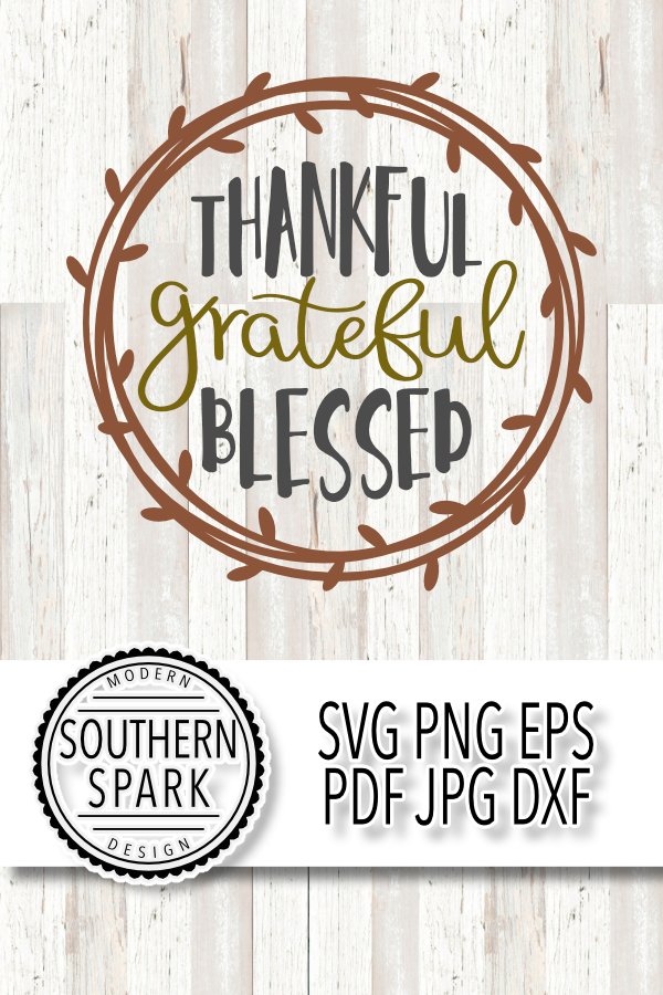 Thankful Grateful Blessed Fall Wreath Thanksgiving