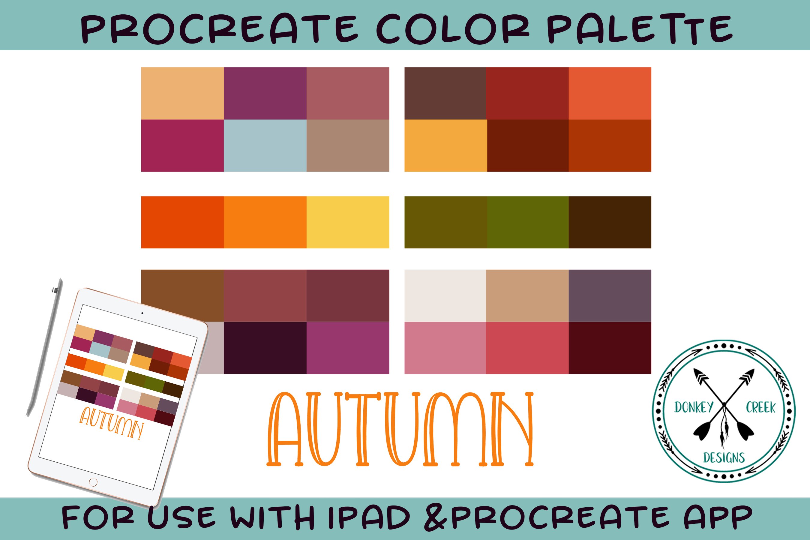 Procreate Color Palette|Autumn|Fall