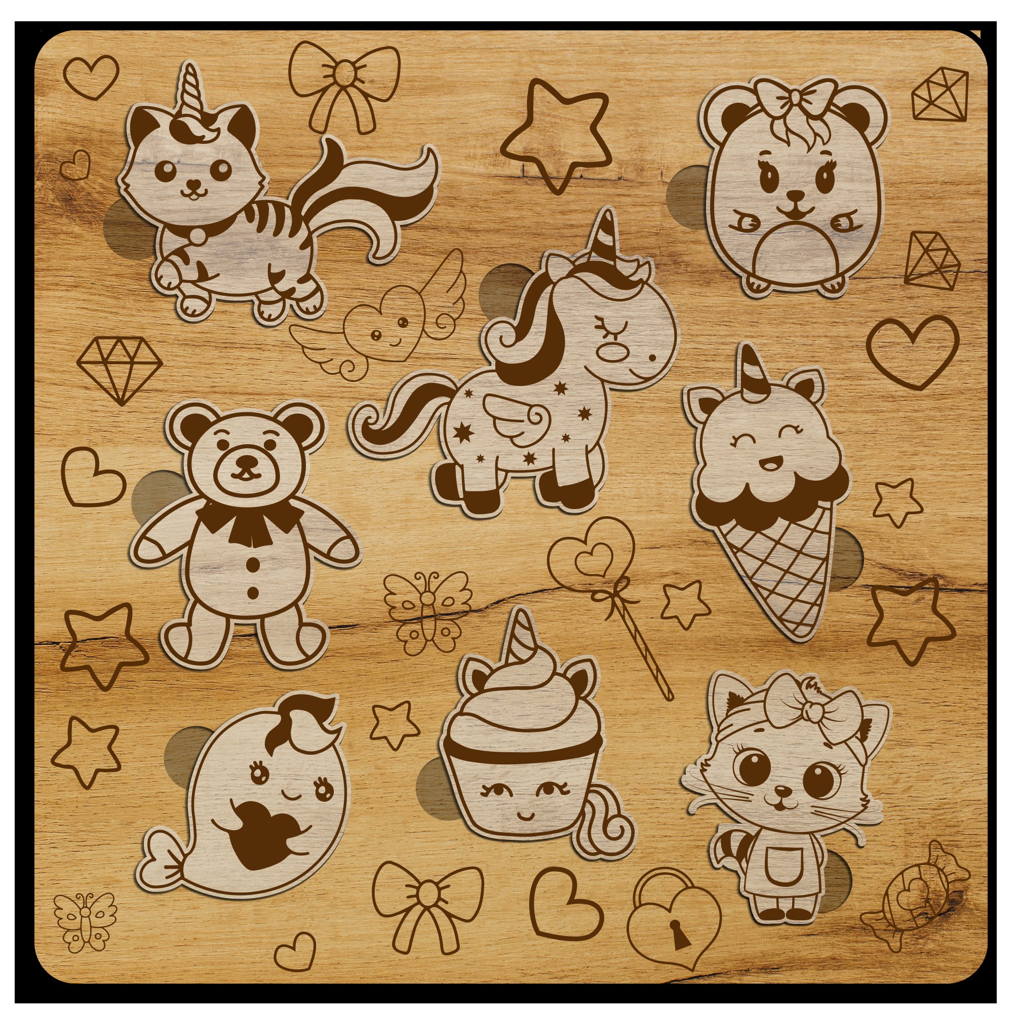 KIDS PUZZLE Laser Cut Files, Children's Puzzle Designs