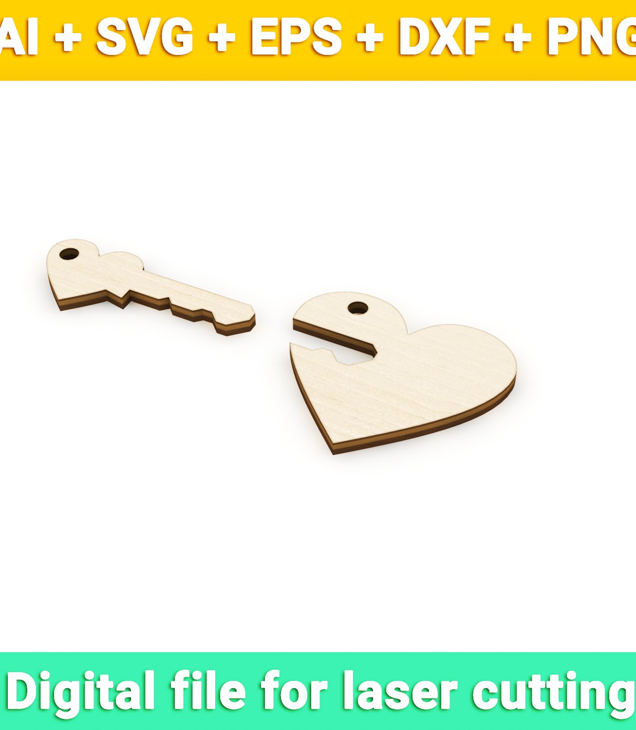 Medallion "Key to the Heart" vector for CNC svg vector file