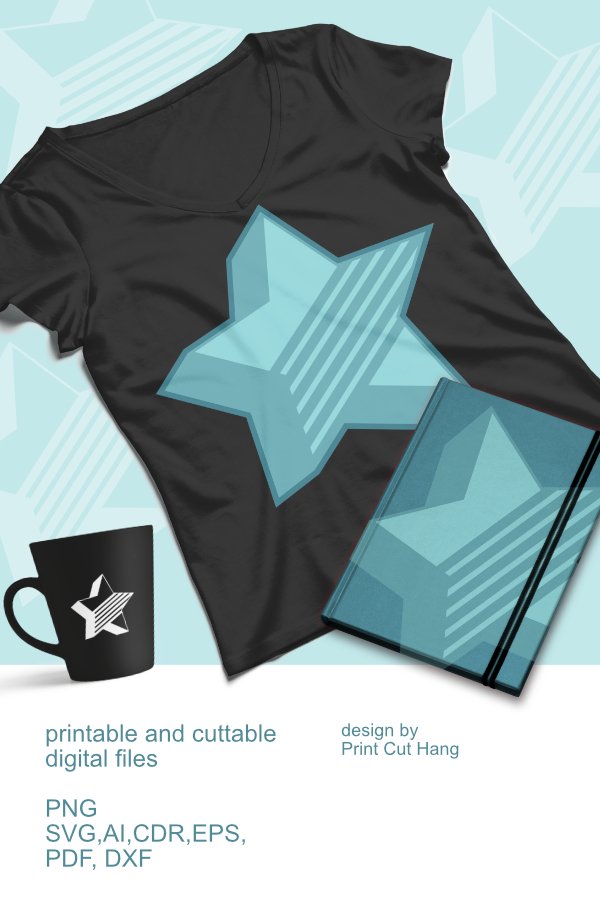 Layered Star SVG Design