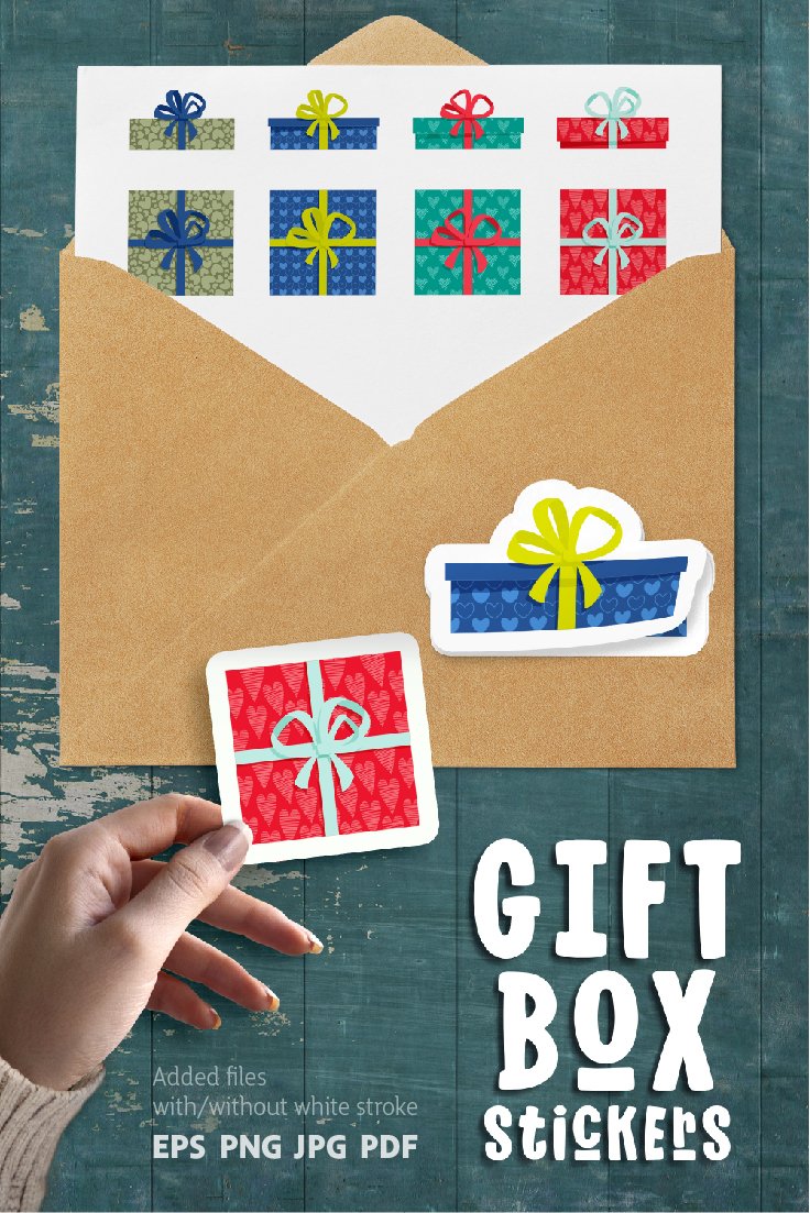Gift Box Sticker Pack | Stickers Bundle | EPS PNG (1087162)