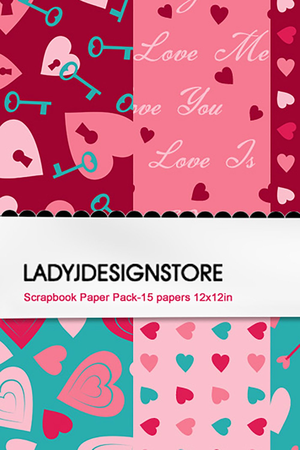Sweet Valentine Heart 15 Printable Digital papers