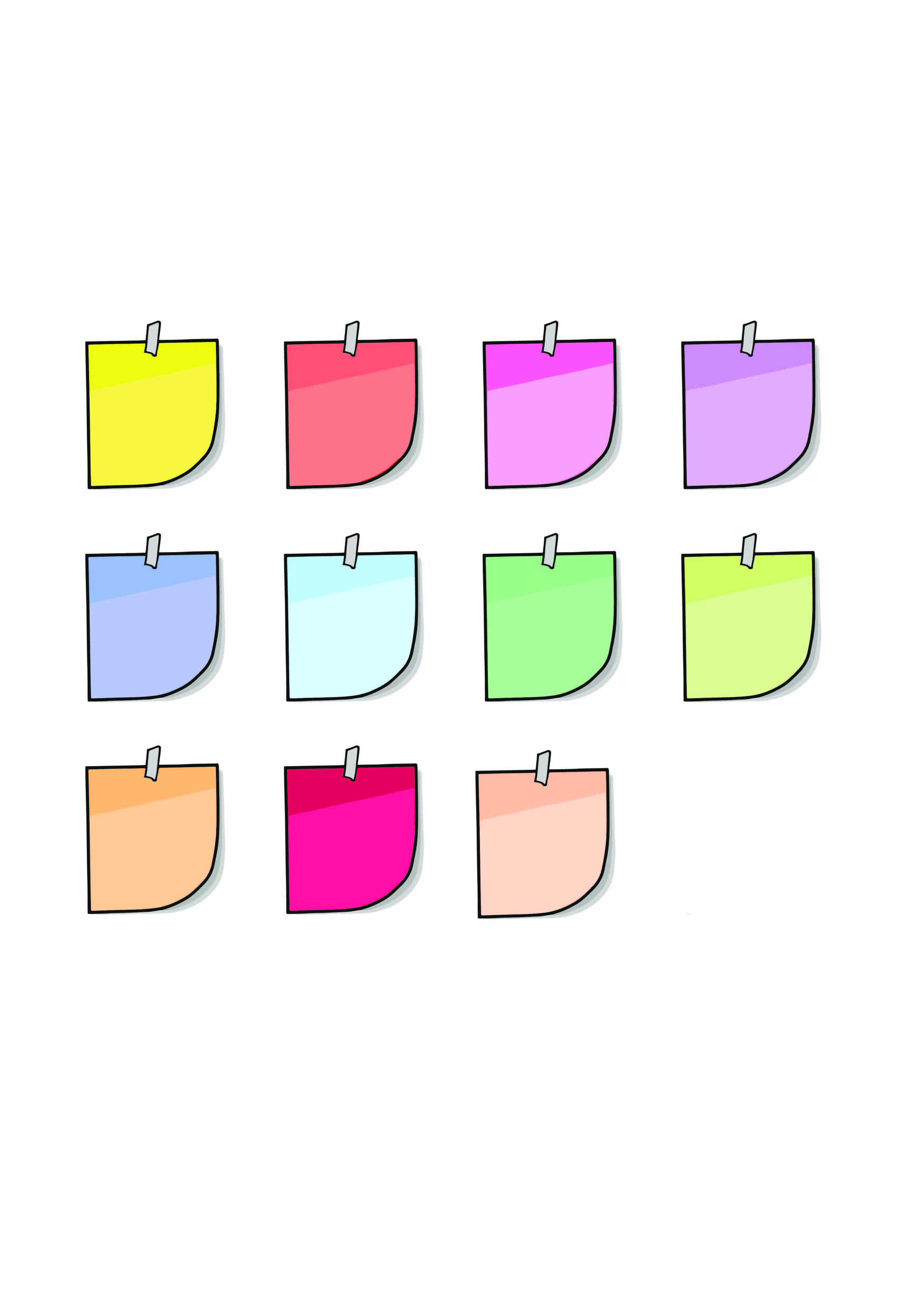 Stickers POSTit style SVG, PNG bundle for digital journaling