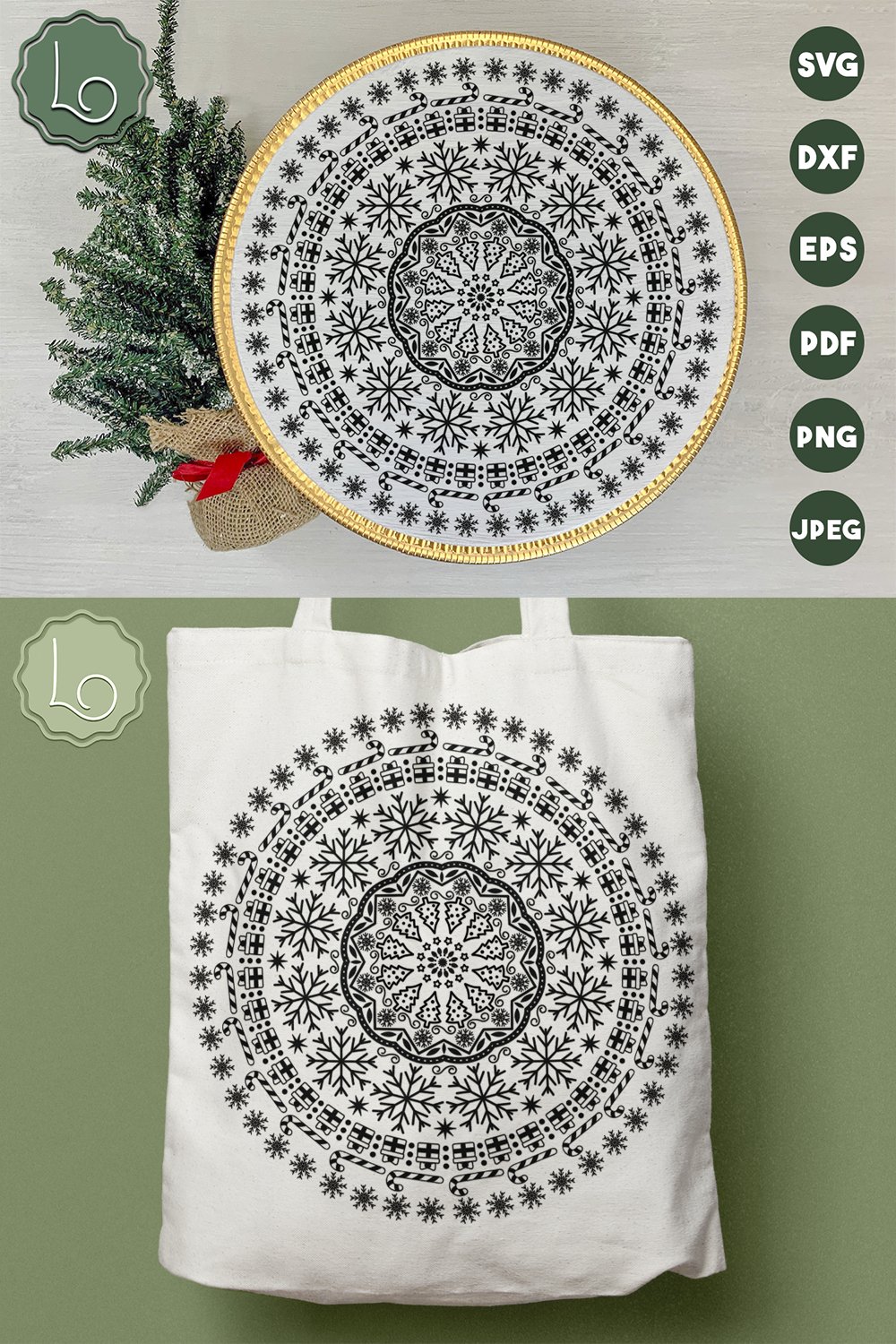Christmas Mandala SVG File