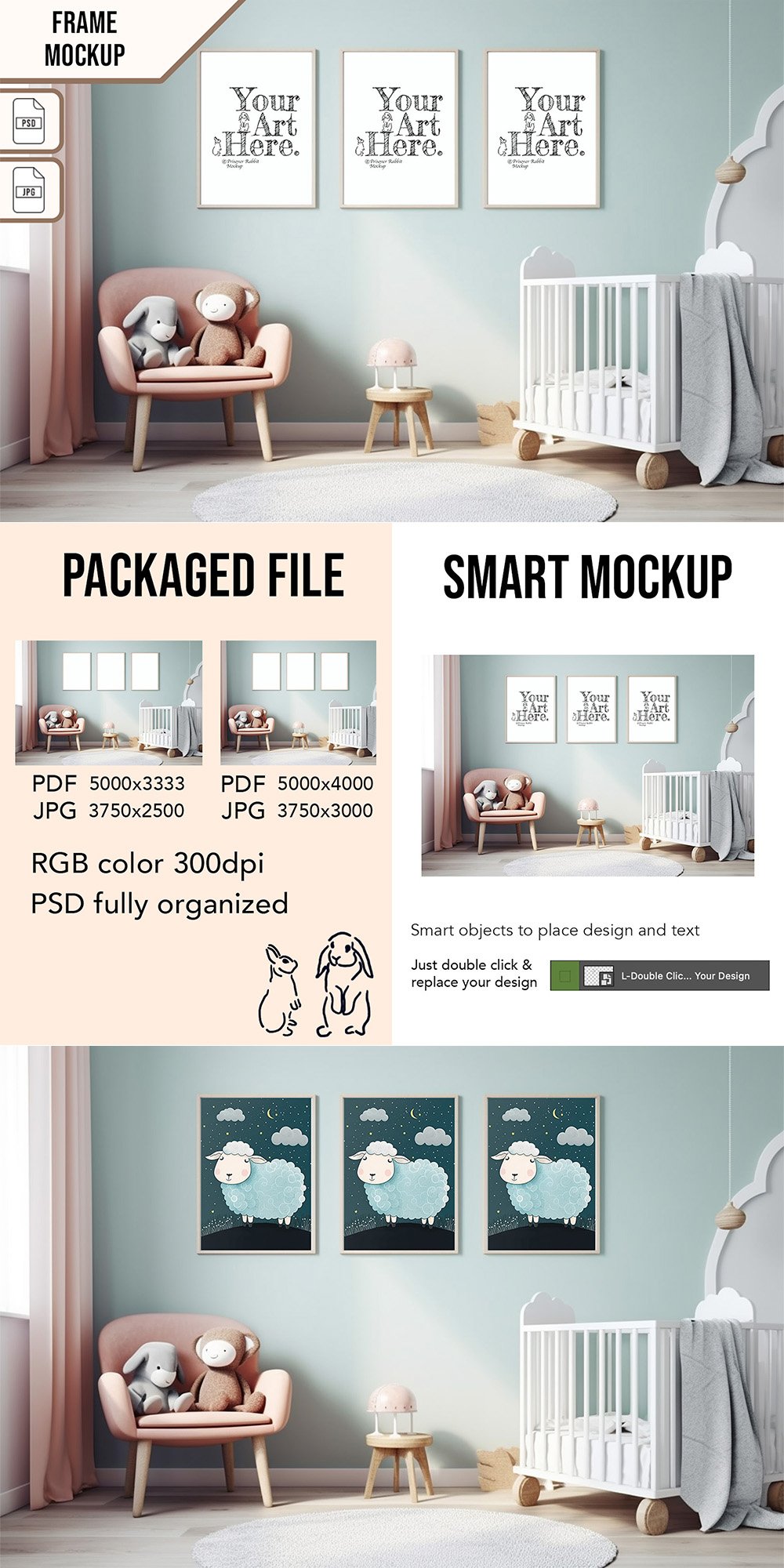 Frame Smart Mockup PSD & JPG Template Graphic (2772608)