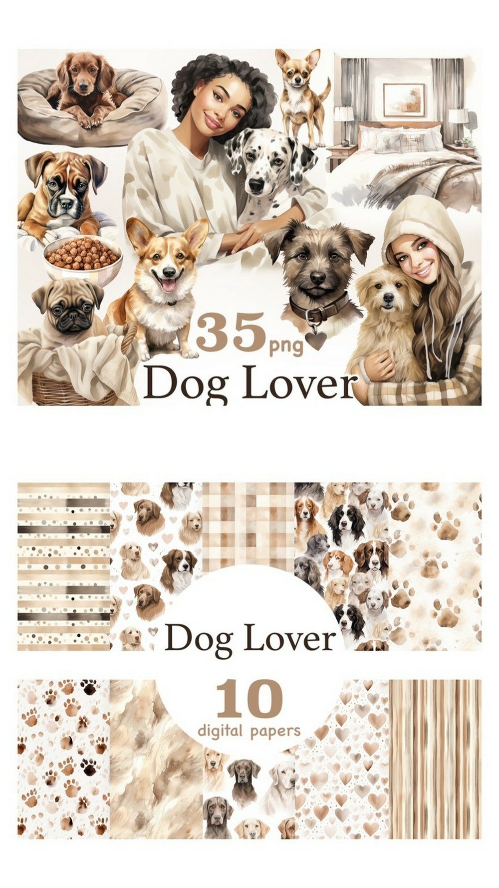 Dog Lover Clipart | Pet Images Bundle