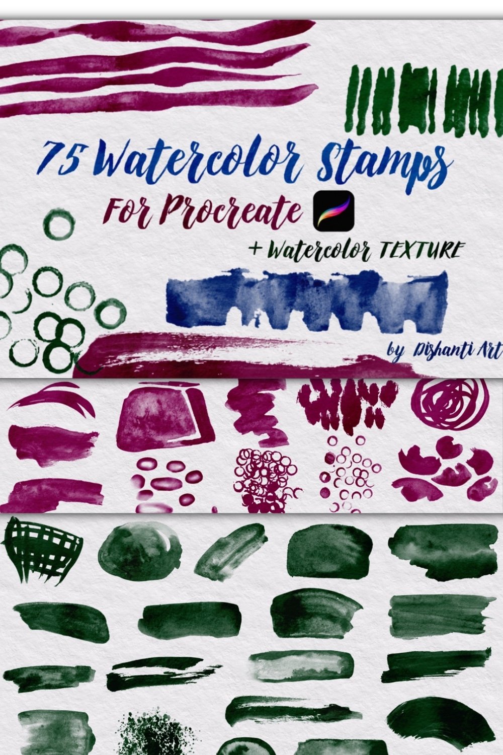 Watercolor Stamps for Procreate (2364454)
