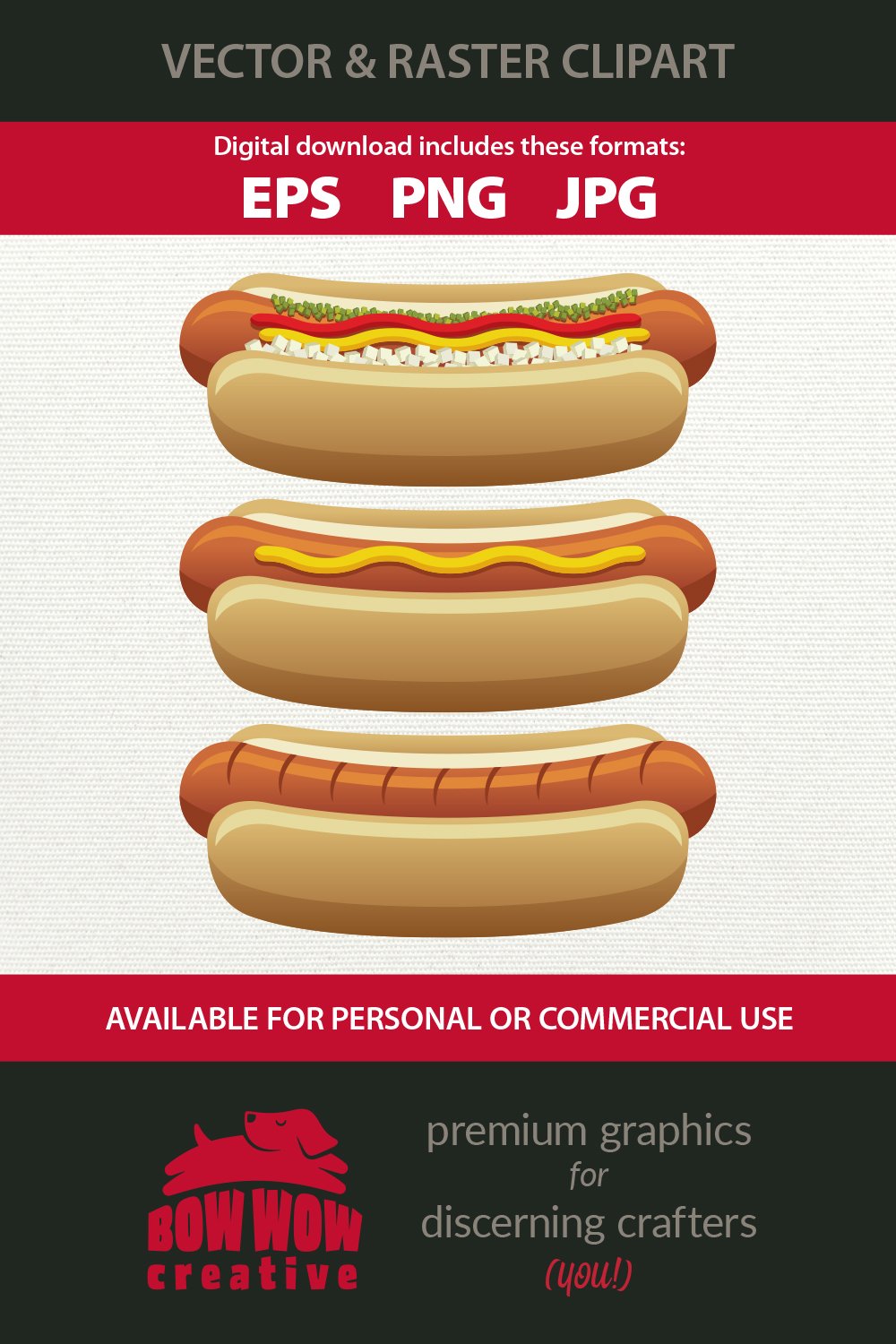 Hot Dog in Bun Clipart Illustration vector raster png jpg