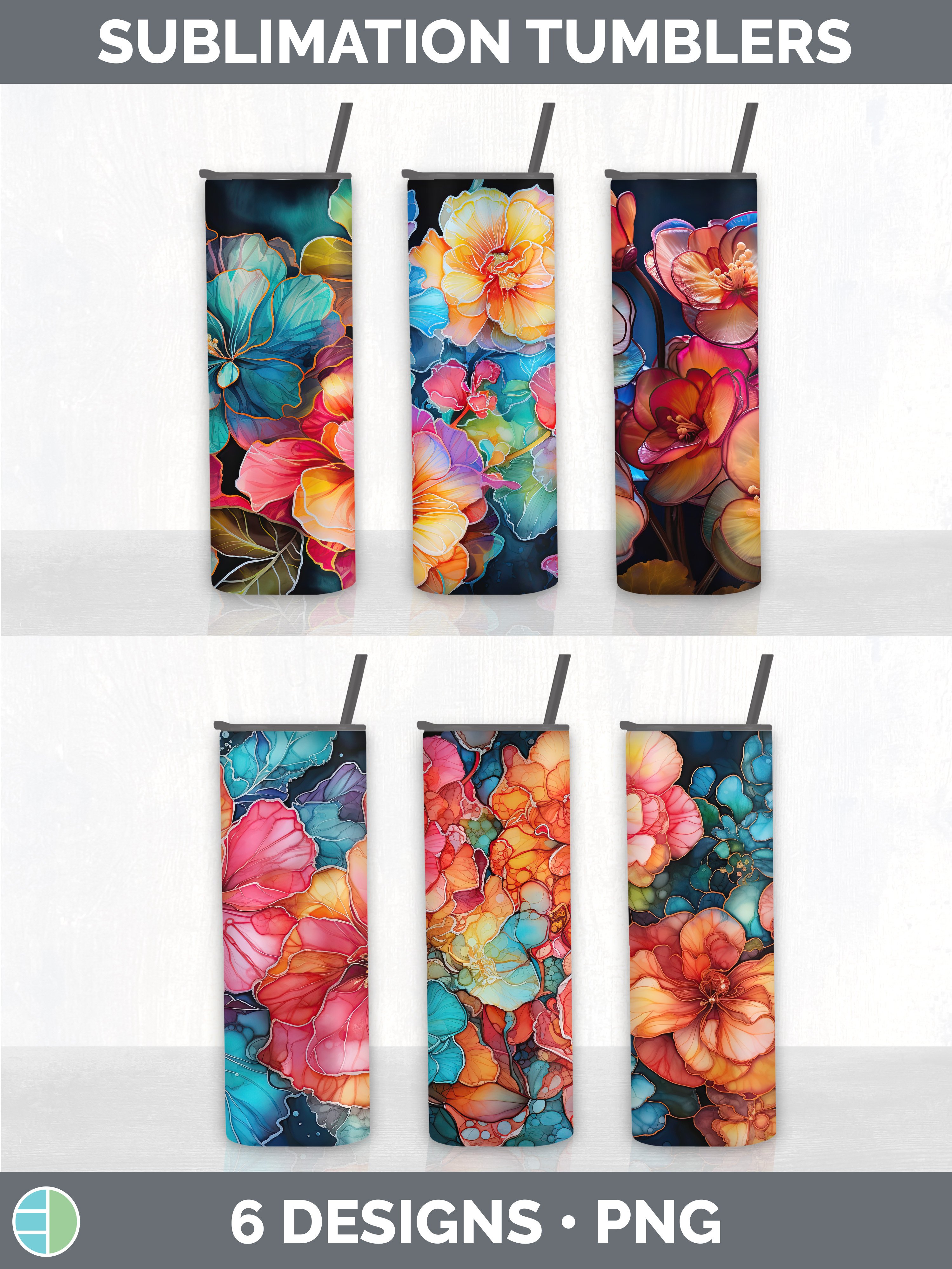 Neon Begonia Flowers Tumbler | Bundle 20 oz Skinny Tumbler D