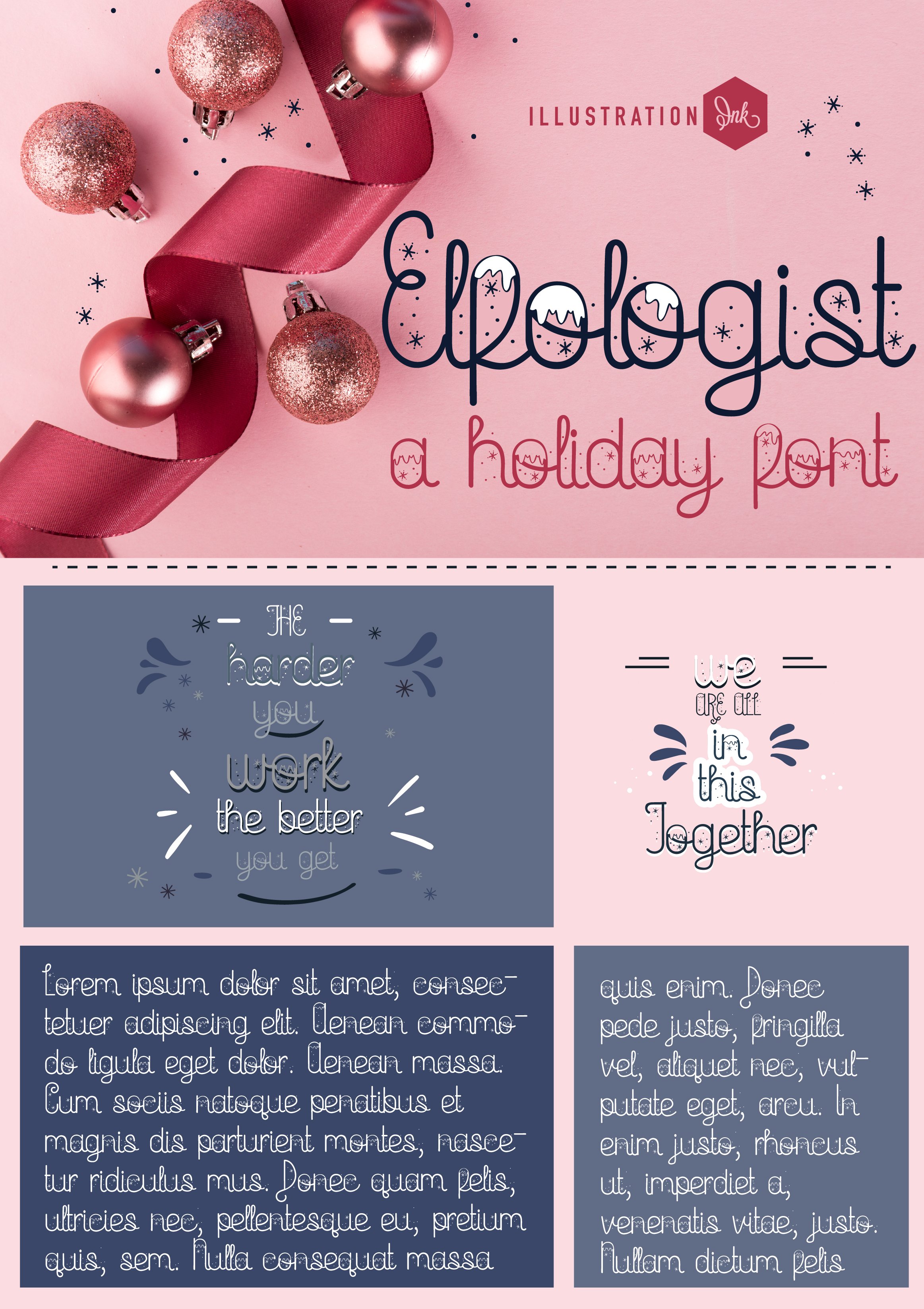 Hand-crafted, hand-written, Christmas script