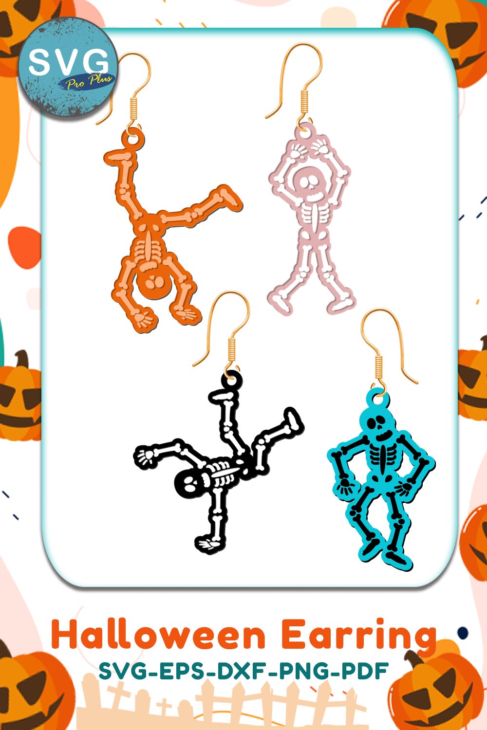 Halloween earring svg ,Skeletons Dancing Svg
