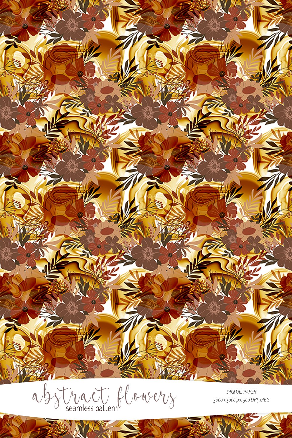 Abstract sunflower fall seamless patterns/ digital paper