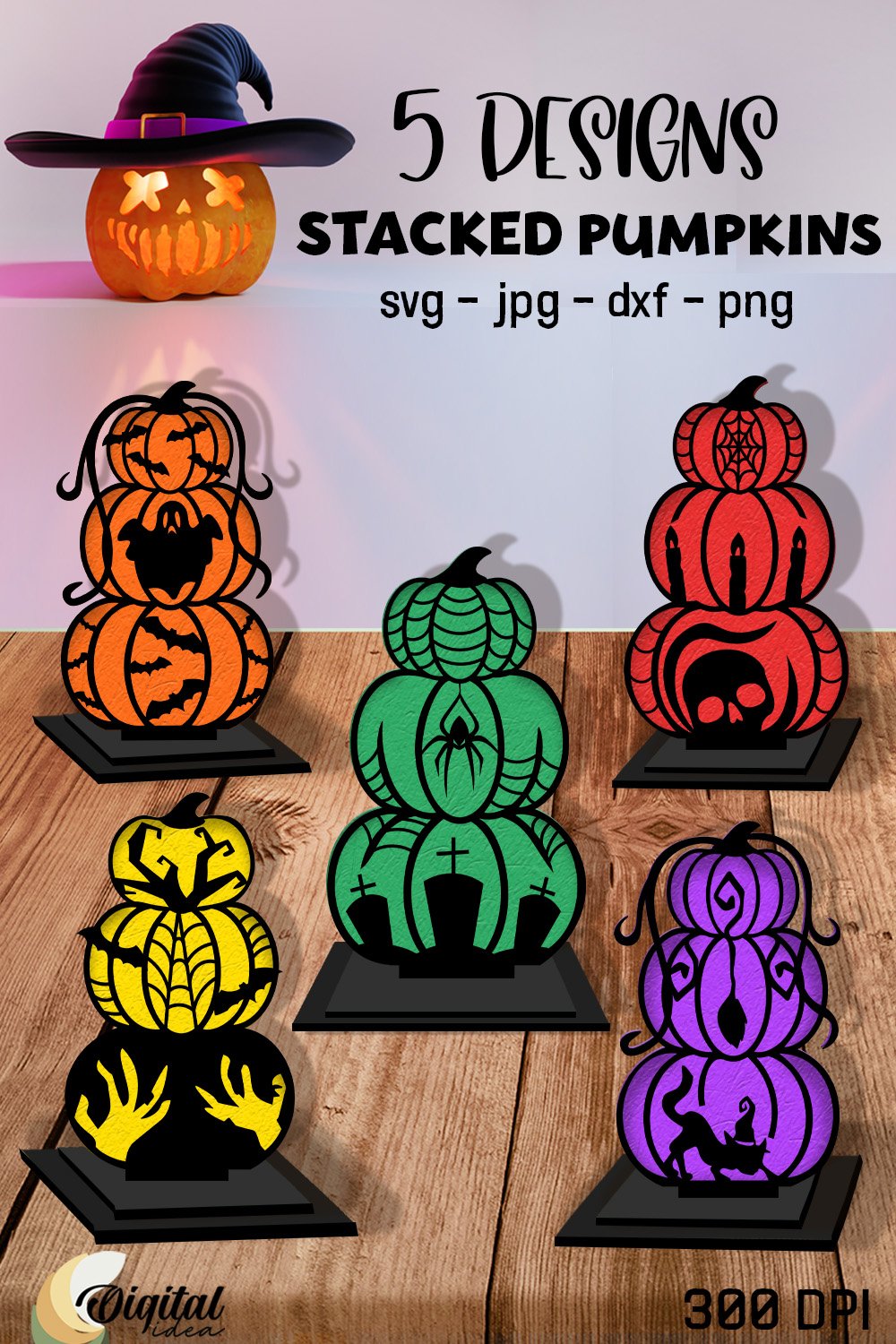 Halloween stacked pumpkins bundle. Pumpkin layered laser cut