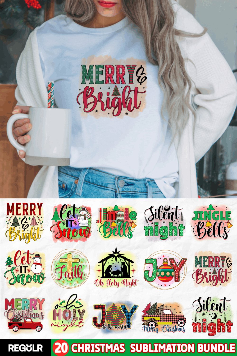 Christmas Sublimation Bundle, 20 Christmas Sublimation Png