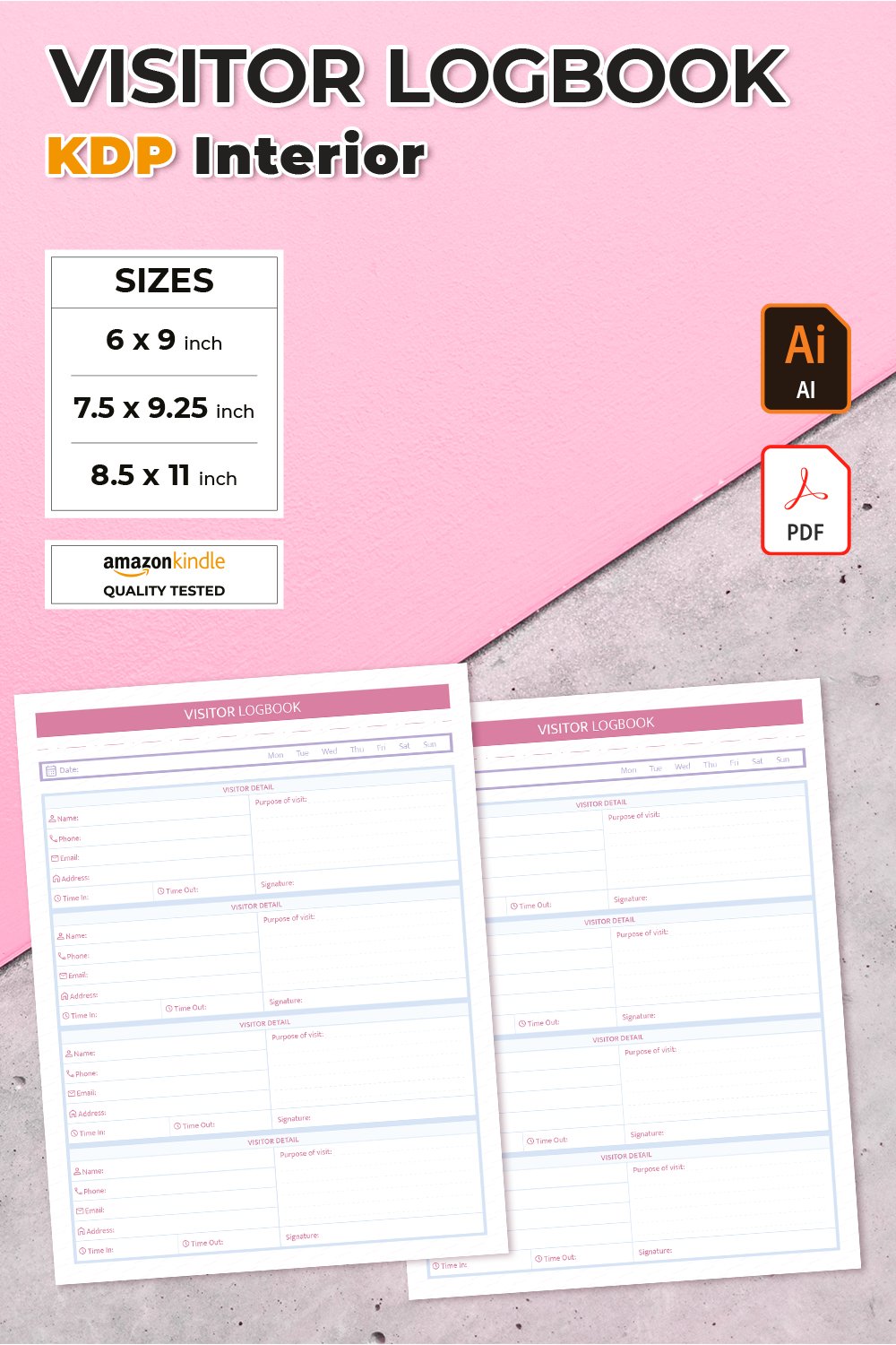 Visitor Logbook | KDP Interior Template