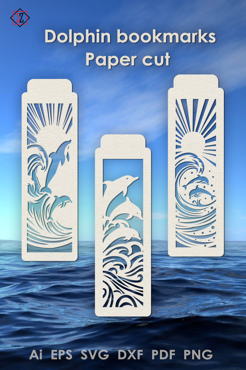 Dolphin bookmarks. Paper cutout