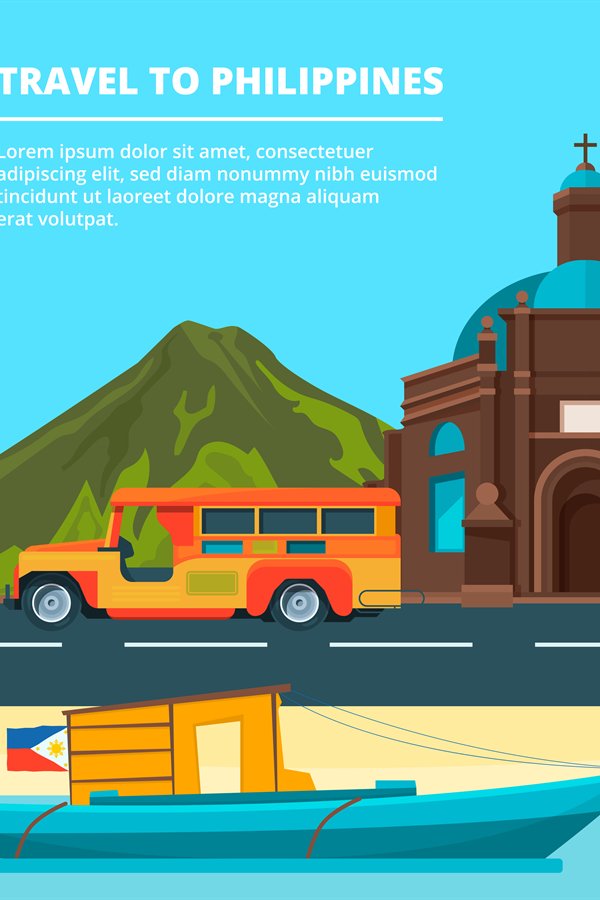 Urban landscape with Landmarks of Philippines