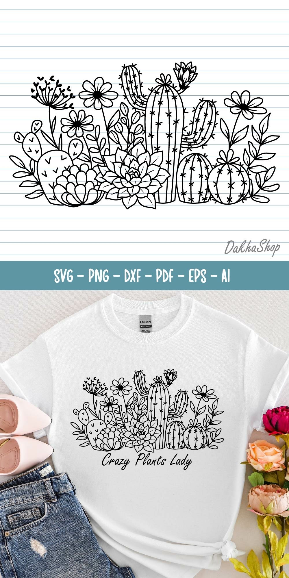 Cactus Svg, Cactus Flower Svg, Cactus Border Svg, Plants.