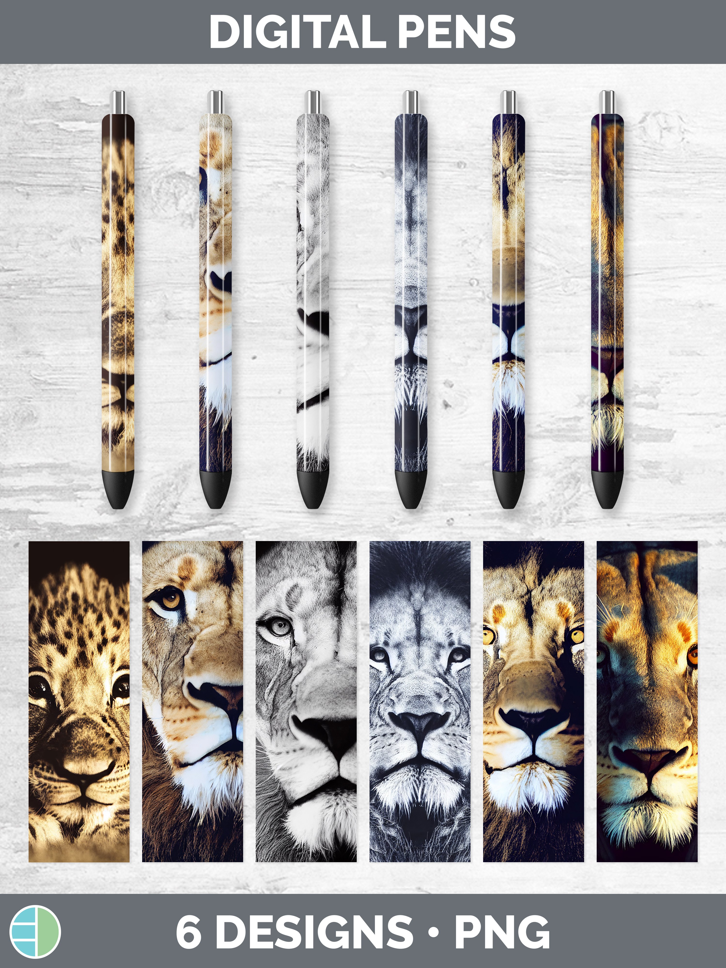Lion Pen Wraps | Epoxy Sublimation Bundle