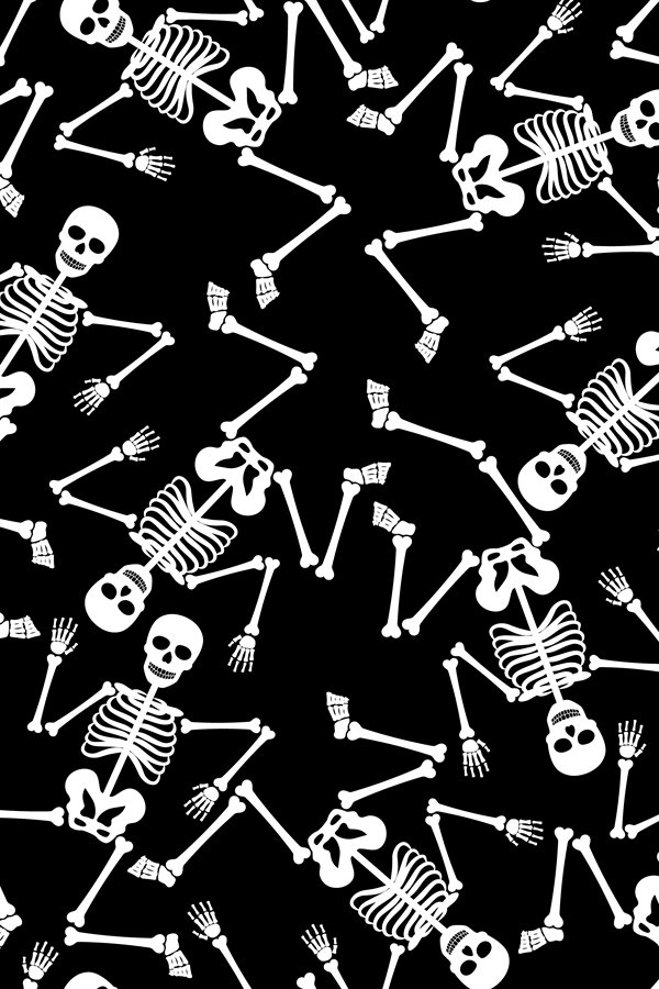 Skeleton dancing seamless pattern