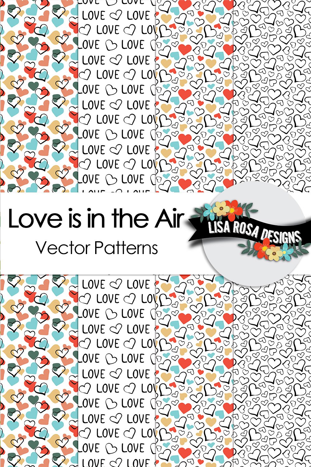 Love is in the Air - Vector Seamless Patterns