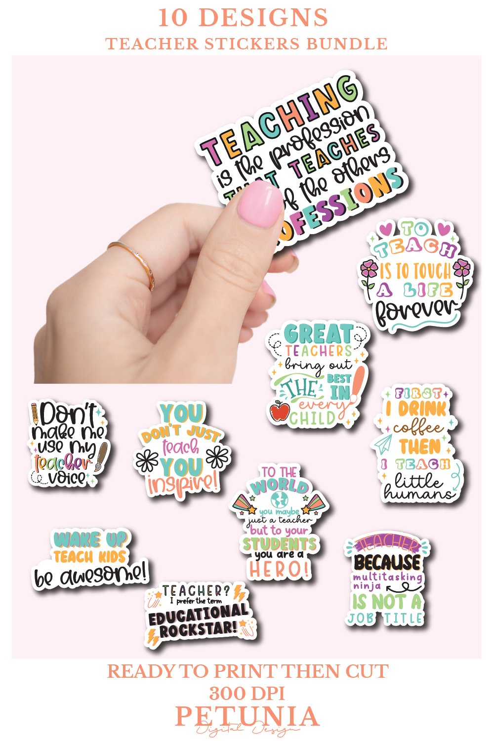 Teacher Stickers Bundle | Printable Sticker Bundle