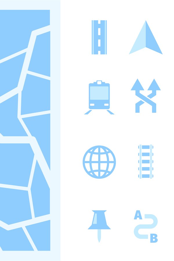 Navigation road. Direction signs arrows point marks for maps