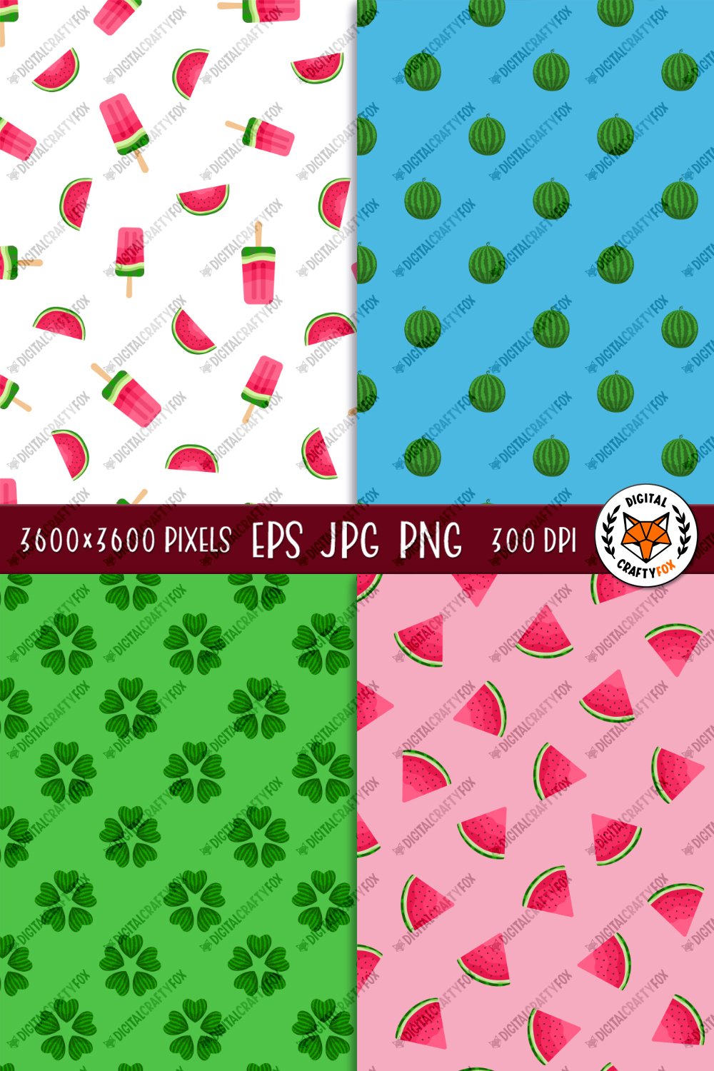 Watermelon Digital Paper,Watermelon Seamless Patterns