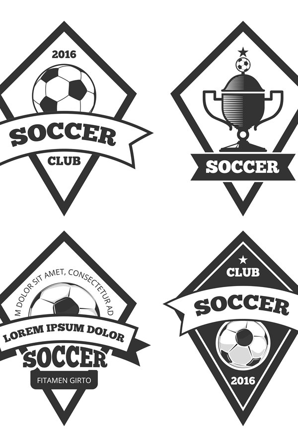 Soccer logo templates collection isolated white (766150)
