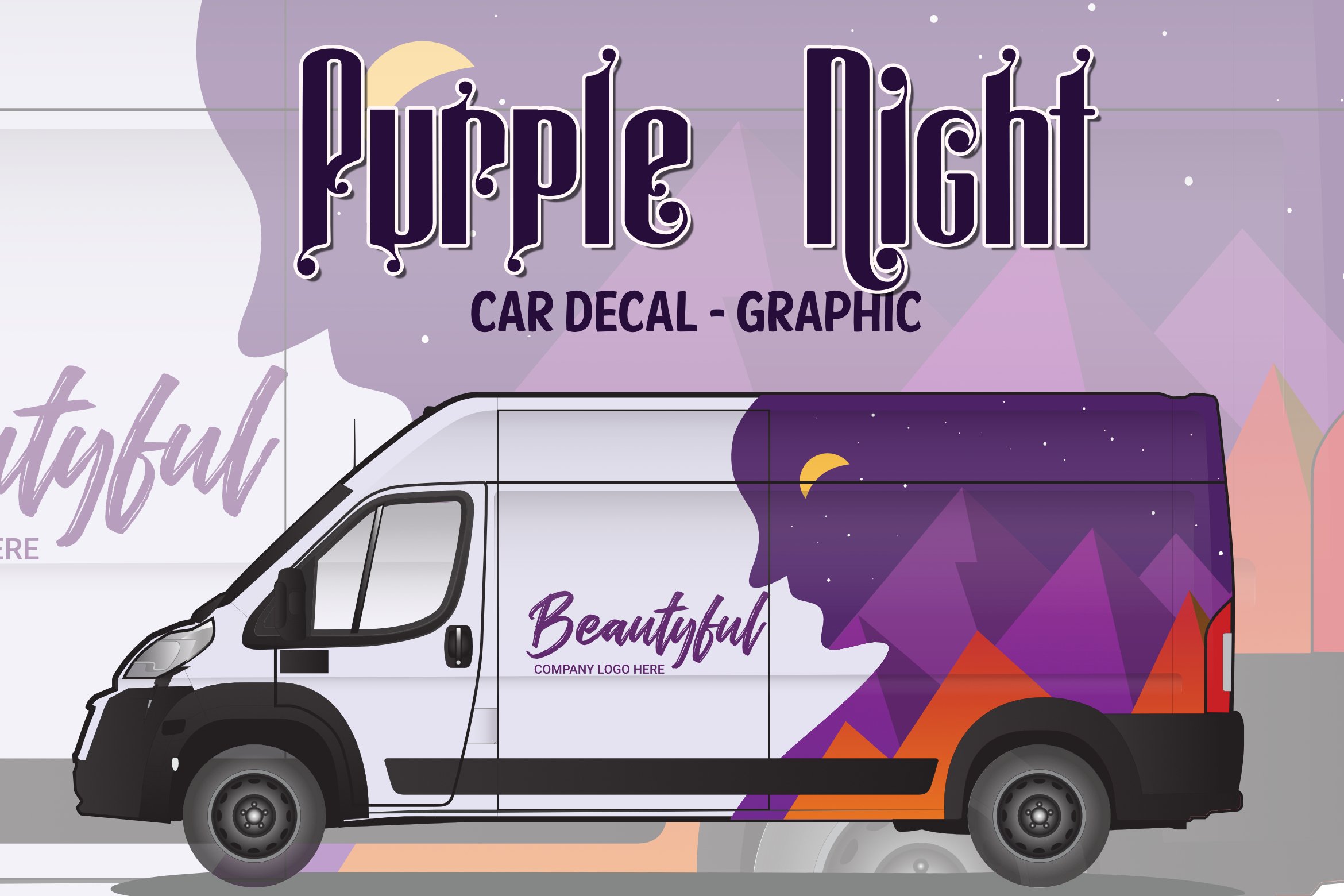 Purple night | Car decal graphic