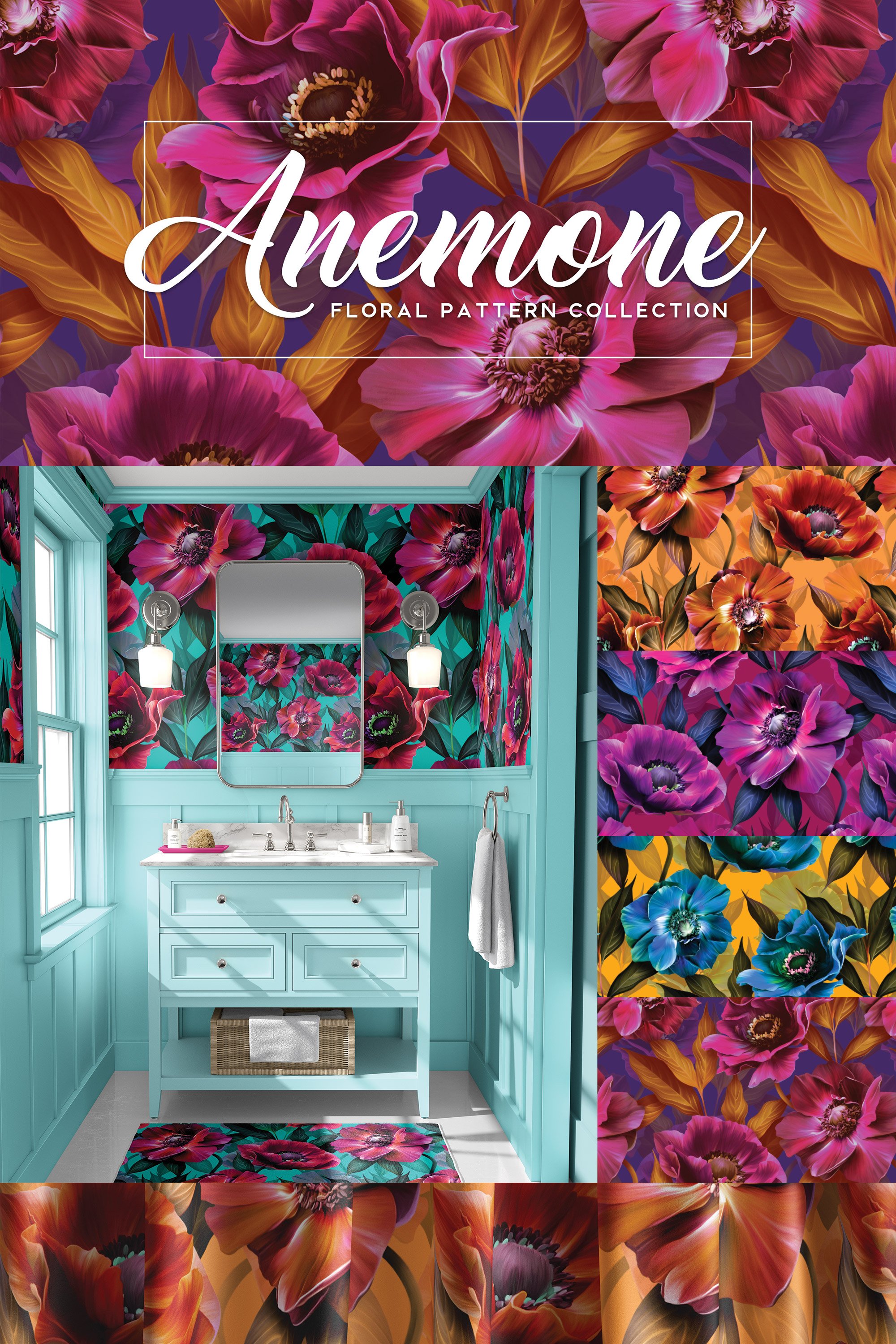 Anemone Floral Pattern & Graphics Collection