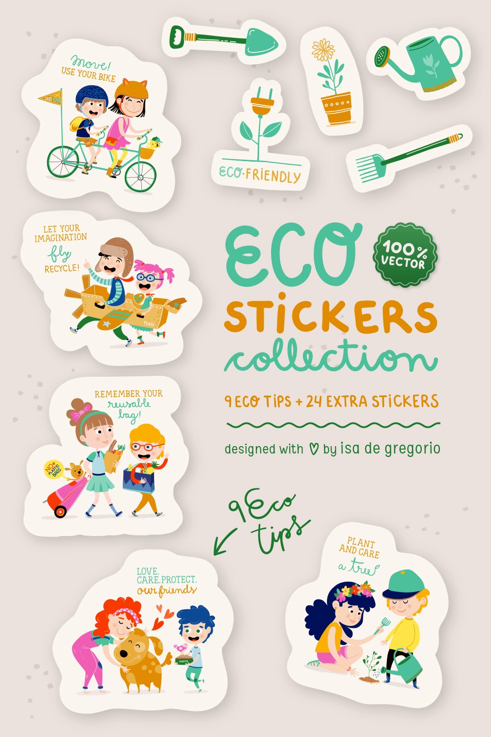 Eco Stickers to Care the Planet | Tips and elements