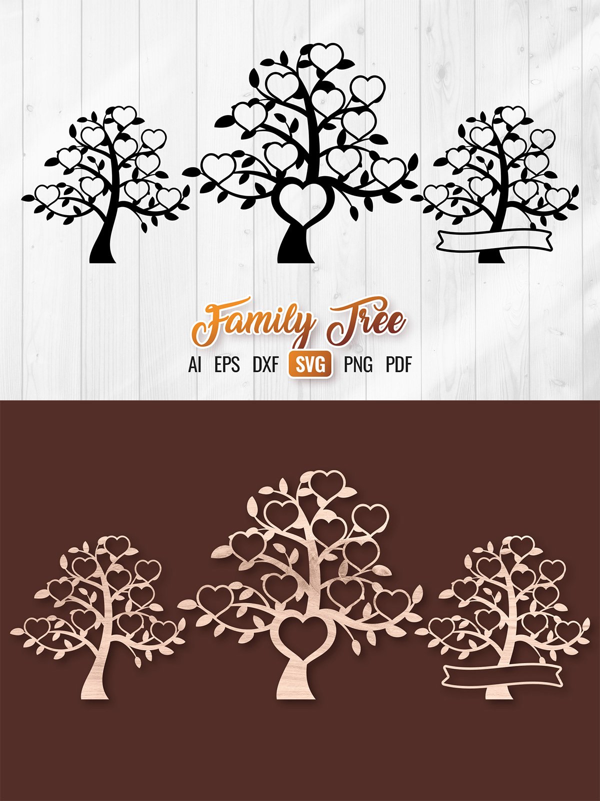 Family Tree SVG Clipart Set