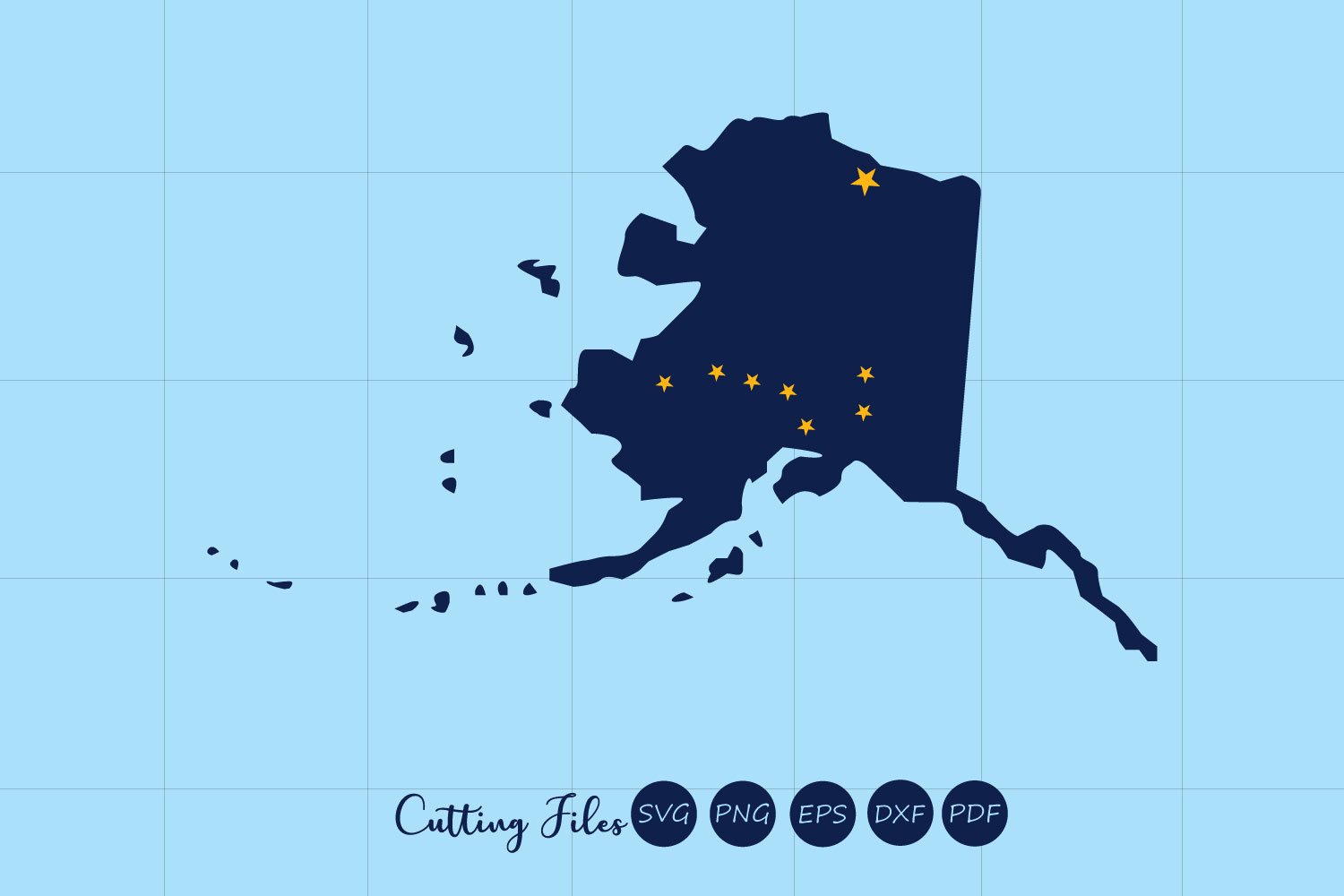 Alaska state with flag background