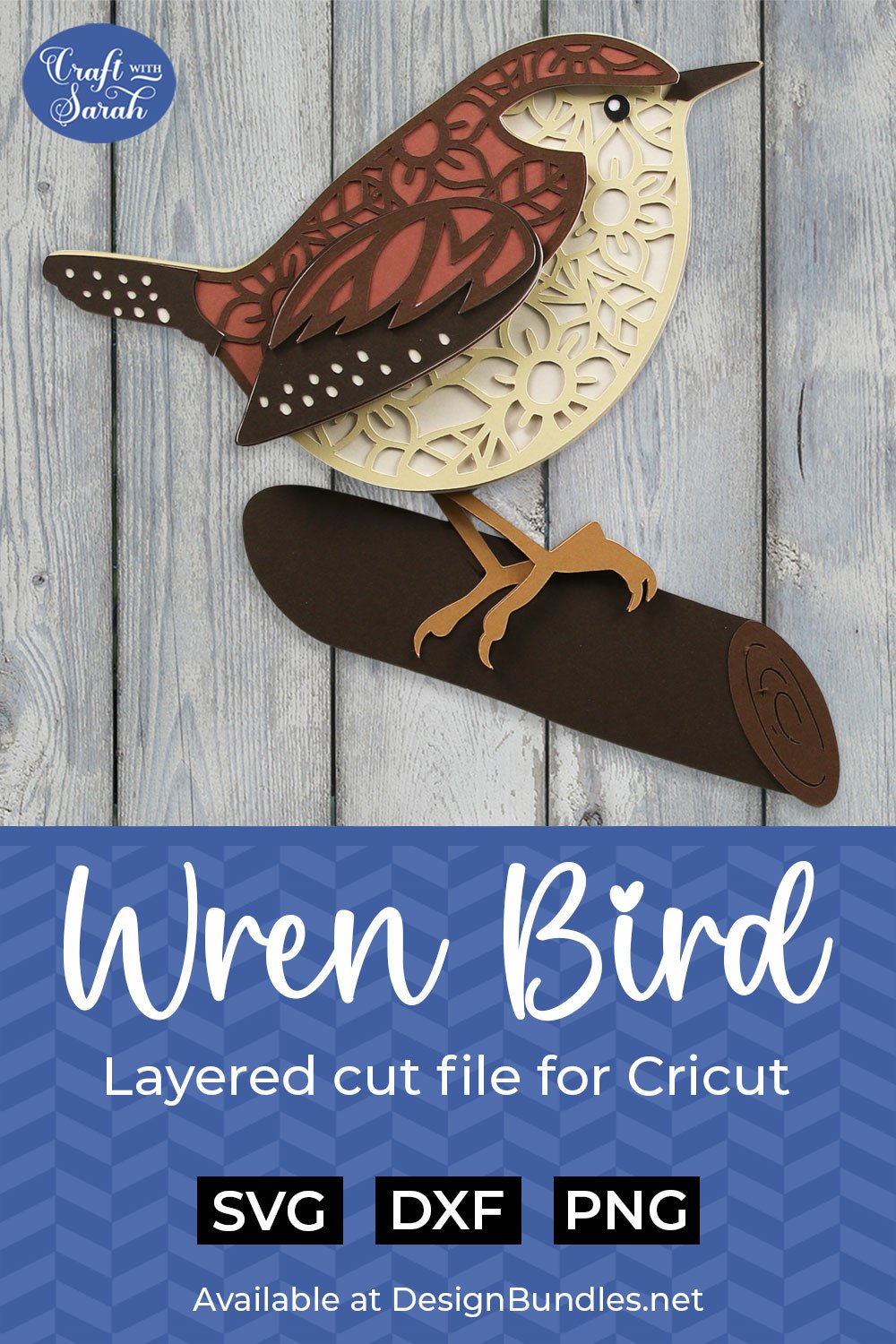 Wren SVG | Layered Wren Bird Cutting File