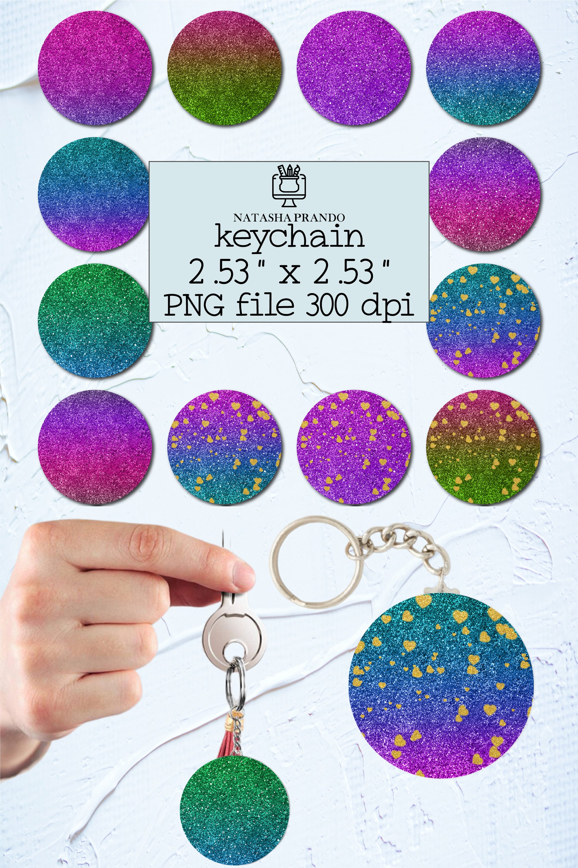 Glitter Key Chain Sublimation bundle